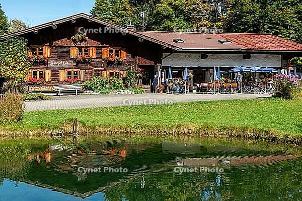 Gasthof Laiter mit Forellenteich, Stillachtal, Oberstdorf, Oberallgäu ...