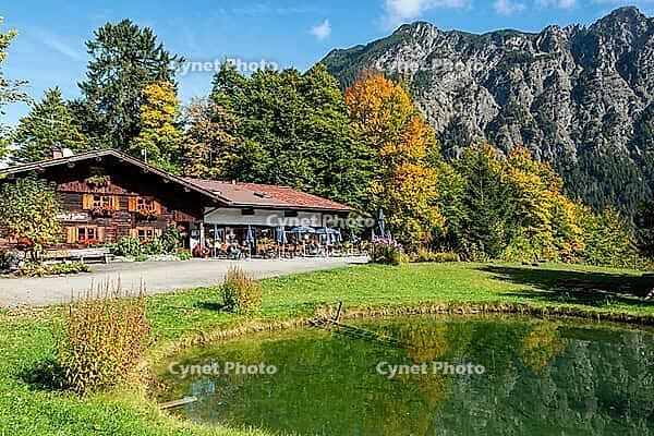 Gasthof Laiter mit Forellenteich, Stillachtal, Oberstdorf, Oberallgäu ...